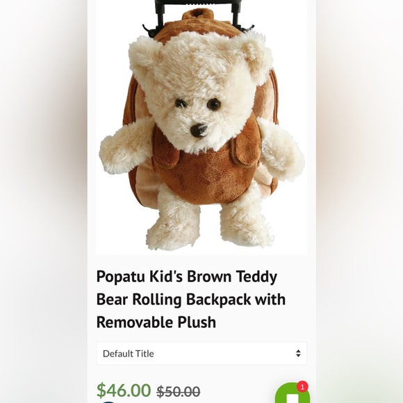 Popatu | Accessories | New W Tags Popatu Kids Brown Teddy Bear Rolling ...